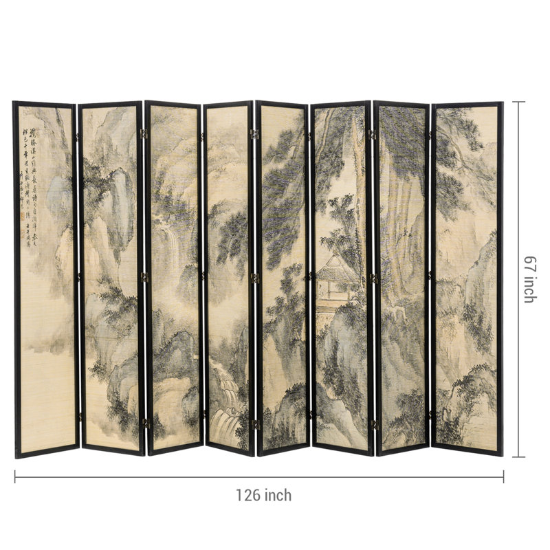 Lark Manor™ 8 Panel Asian Artwork Privacy Room Divider Screen | Wayfair